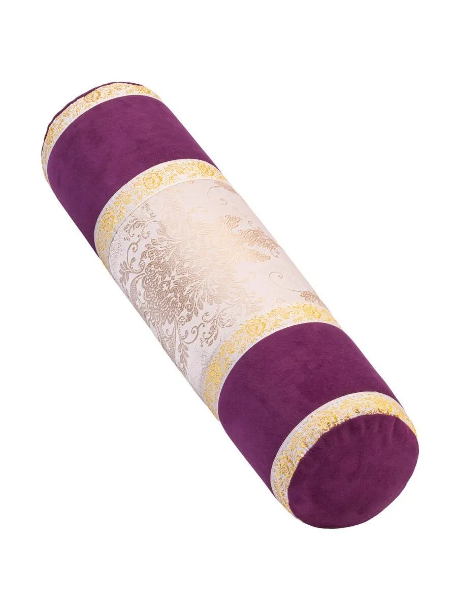 Декоративная подушка Персиковая Панда "DORAMA CLASSIC Бархатная Ночь", велюр, 60 см х 17 см