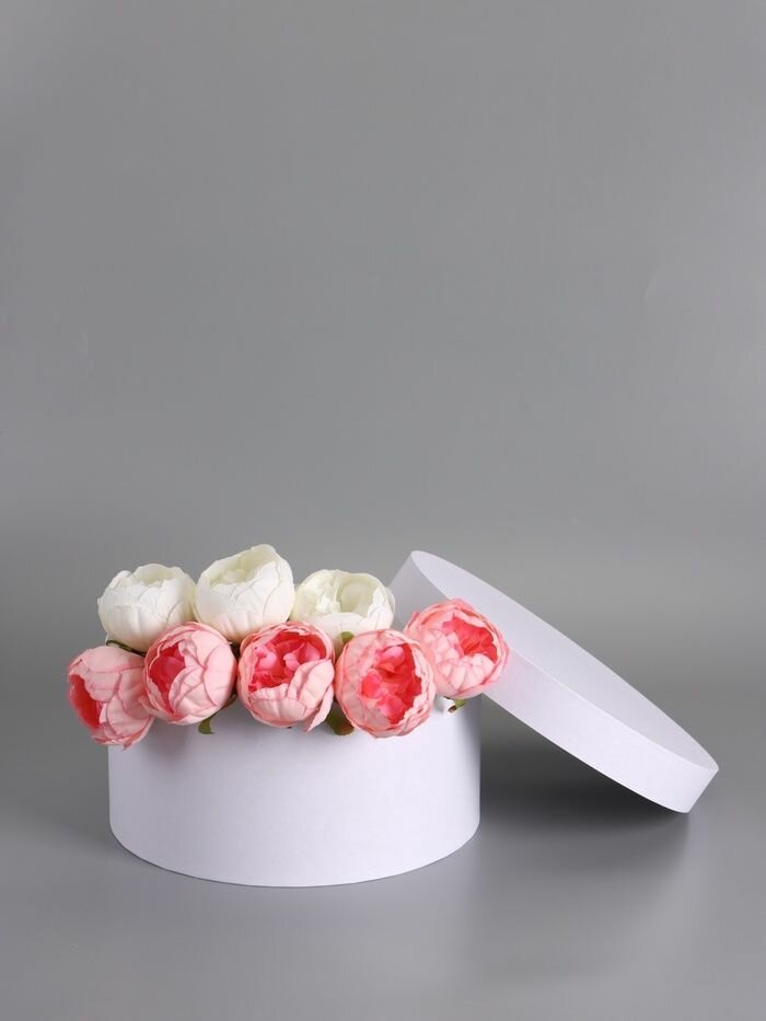 Коробка круглая подарочная, белая, 30 15 см