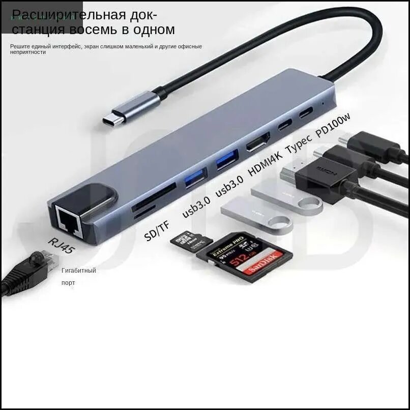USB-разветвитель Baseus UltraJoy / HUB / Адаптер / DOCK-HUG
