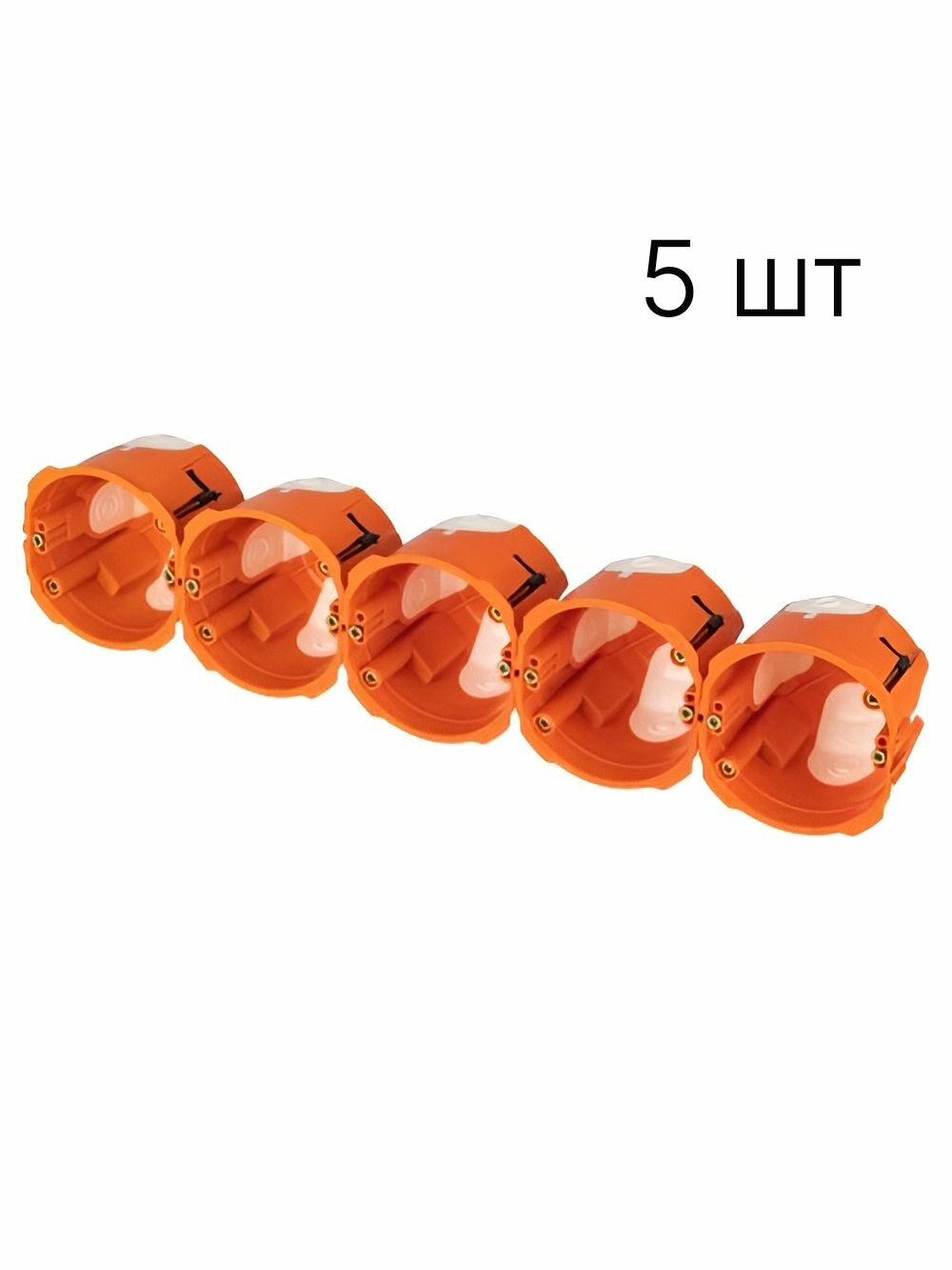 Коробка установочная ЭРА KUU-71-65-unibox двухкомпонентная универсальная оранжевая 71х65мм UniBox саморезы IP30 (5 шт )