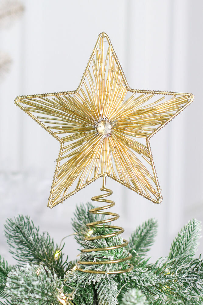 Ёлочная верхушка счастливая звезда, золотая, 18х24 см, Edelman 1100280