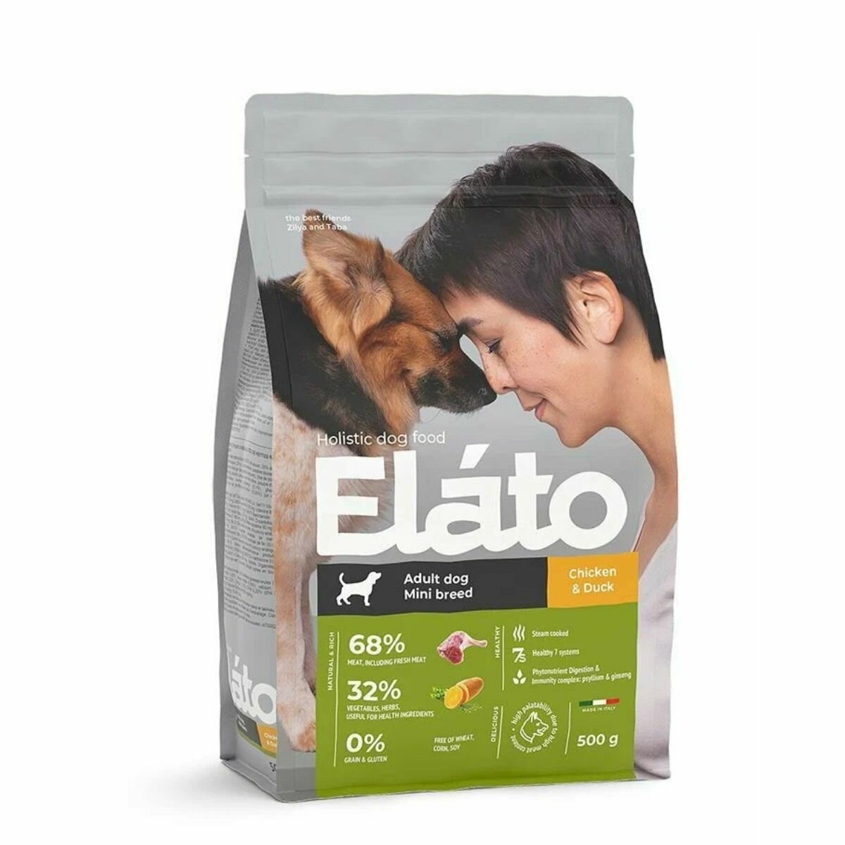 ELATO Holistic сухой корм для собак мелких пород с Курицей и Уткой 500г