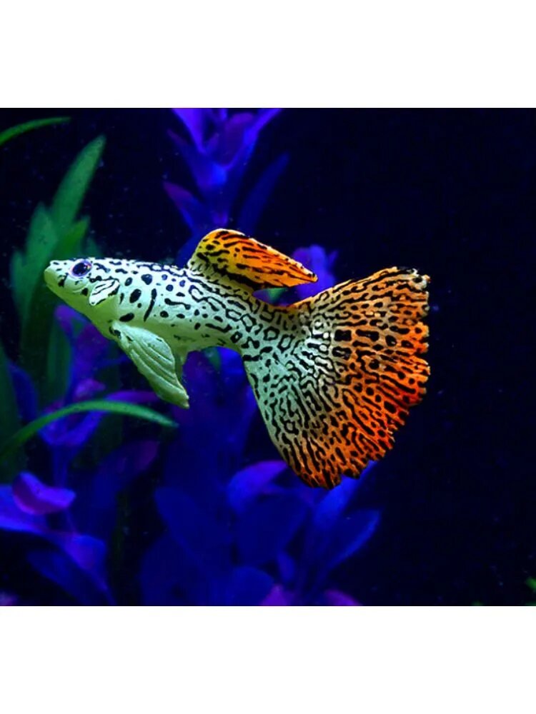 Силиконовые декоративные рыбки гуппи для аквариума морская тематика