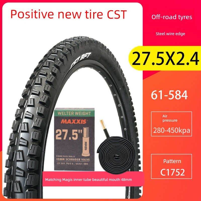 Велосипедные покрышки CST Zhengxin C1768 для бездорожья, стальные, внутренние и внешние, 27.5X1.95/2.1/2.4,