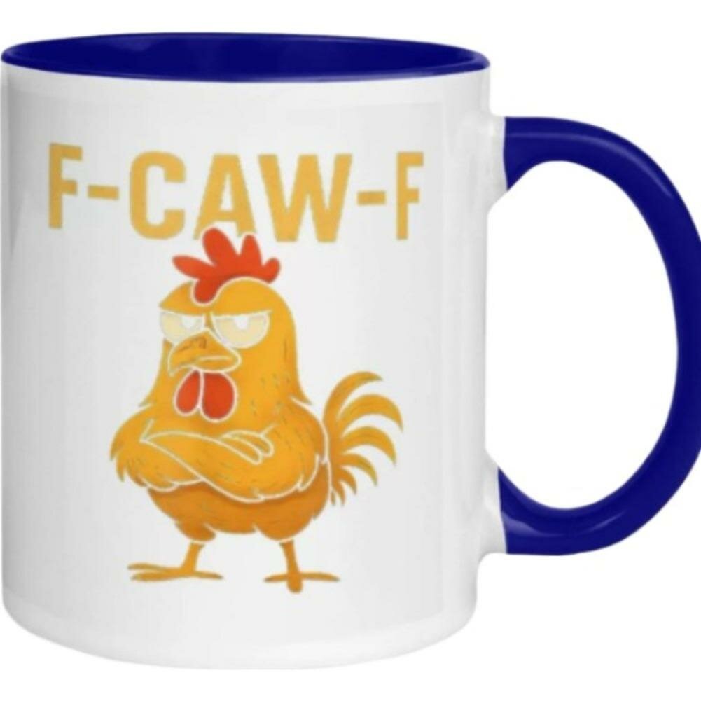 Керамическая кофейная кружка Ainiupi Caw-F с изображением цыпленка, забавная кофейная кружка с изображением сердитого петуха, юмористический подарок для офисных работников и друзей.