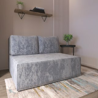 Кресло-кровать КМК, велюр, ЛДСП, пенополиуретан, раскладное, светло-серый