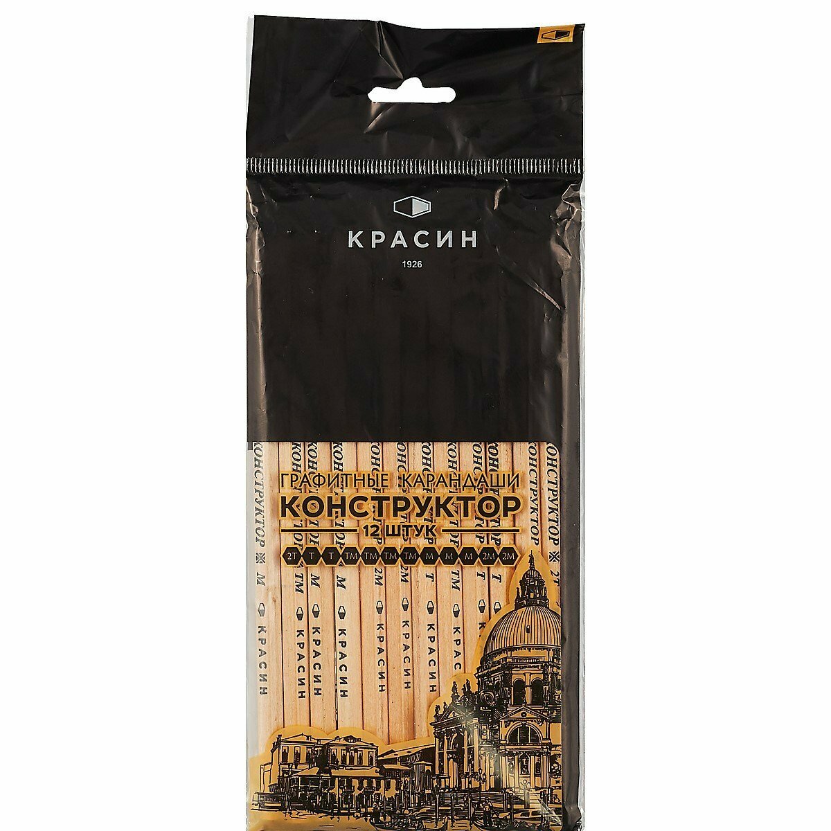 Карандаши Красин, "Конструктор", чернографитные 12 штук