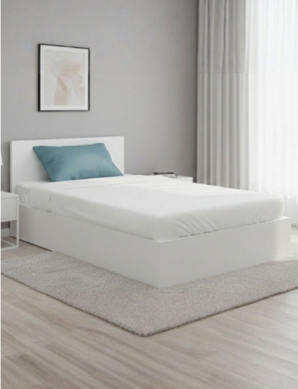 Кровать ЛДСП сп. м. 120х200 см, Белый гладкий (настил в комплекте)