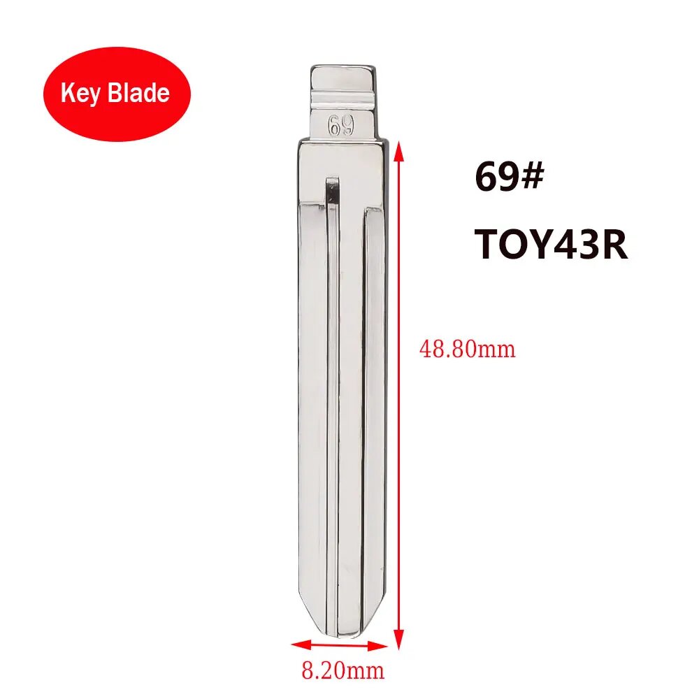 10 шт. 69 # TOY43R KD Uncut Blank Flip Remote Key Blade для Subaru Greatwall Toyota для Keydiy KD Xhorse VVDI JMD Заготовка для автомобильного ключа