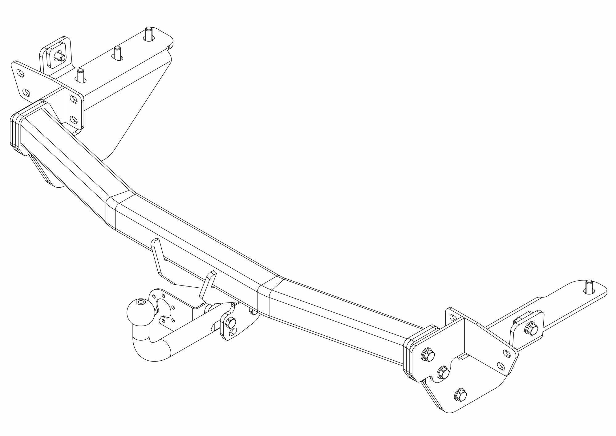 Фаркоп на Lexus NX 2014-2021 без выреза в бампере. Тип шара: A. Нагрузки: 1500/80 кг, LX 04
