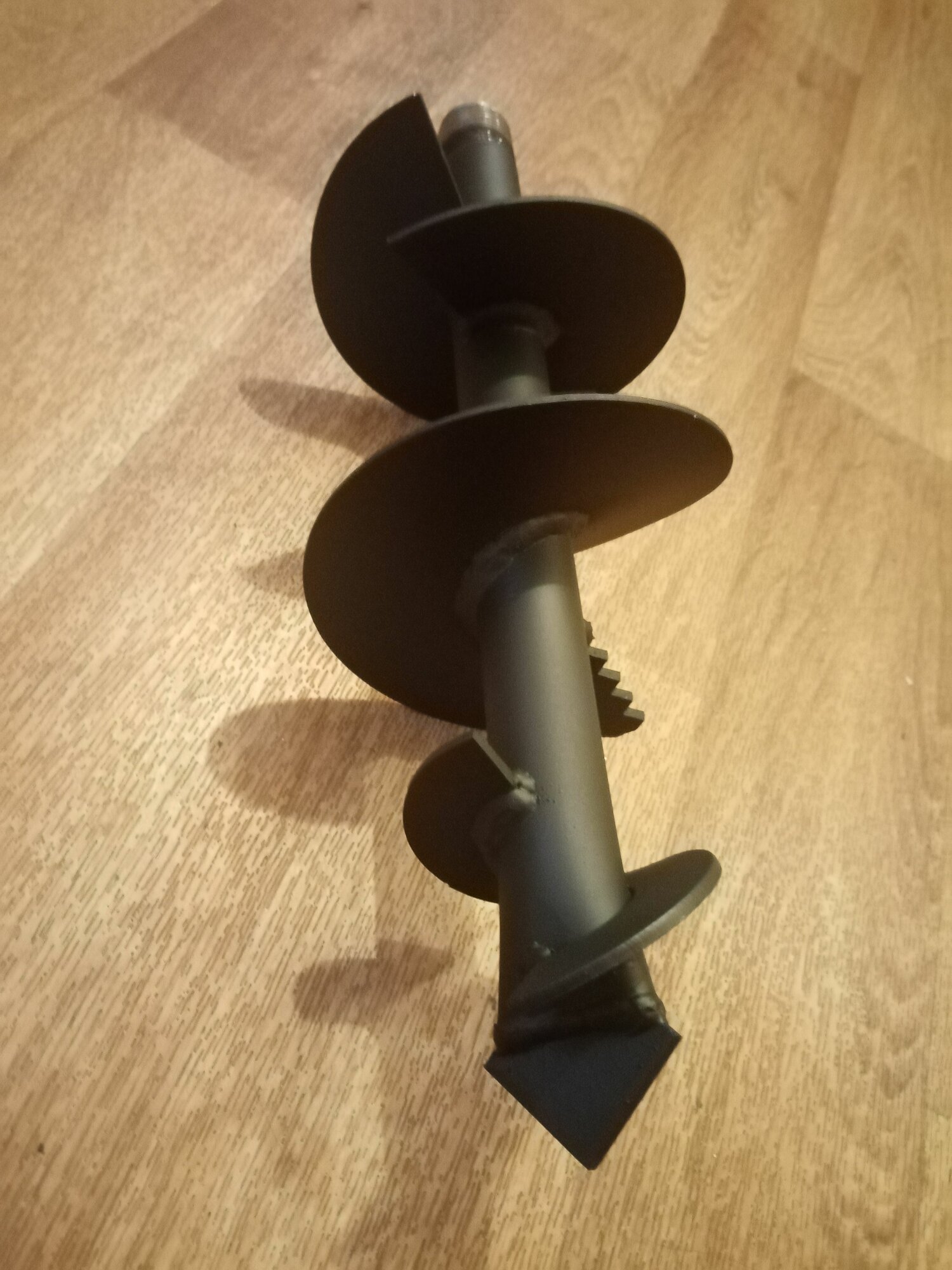 Шнек для ручного бура , диаметр 120мм (3х шнек), длина 30см, черный, сталь