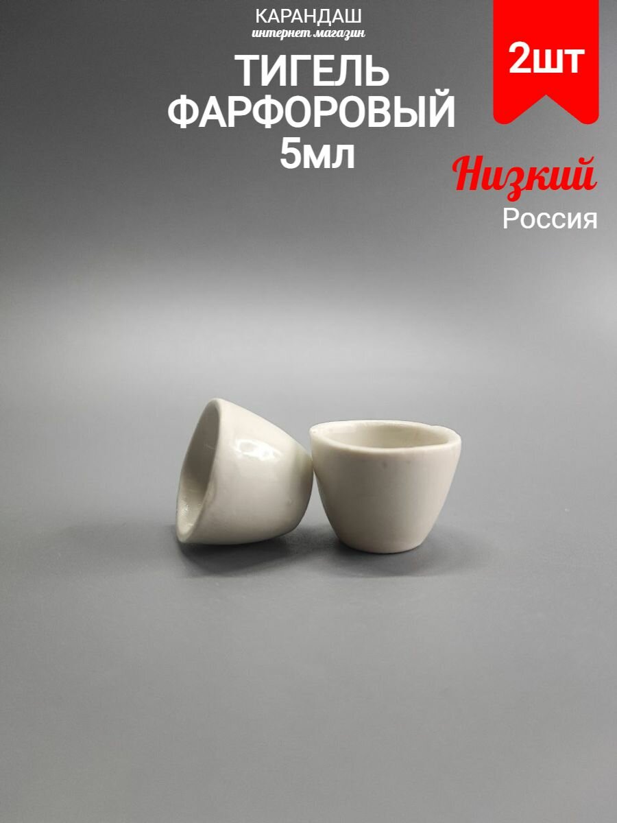 Тигель фарфоровый №2 низкий 5мл (2шт)