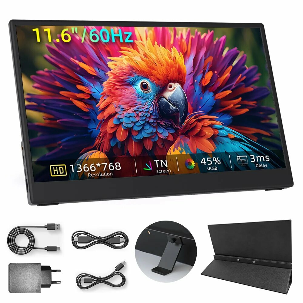 Портативный монитор Justthink 14/15.6 дюймов 1920x1080