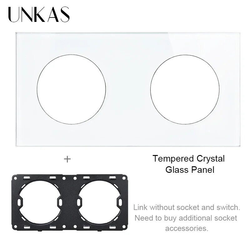 UNKAS Панель из закаленного стекла для розеток серый White 172 Panel