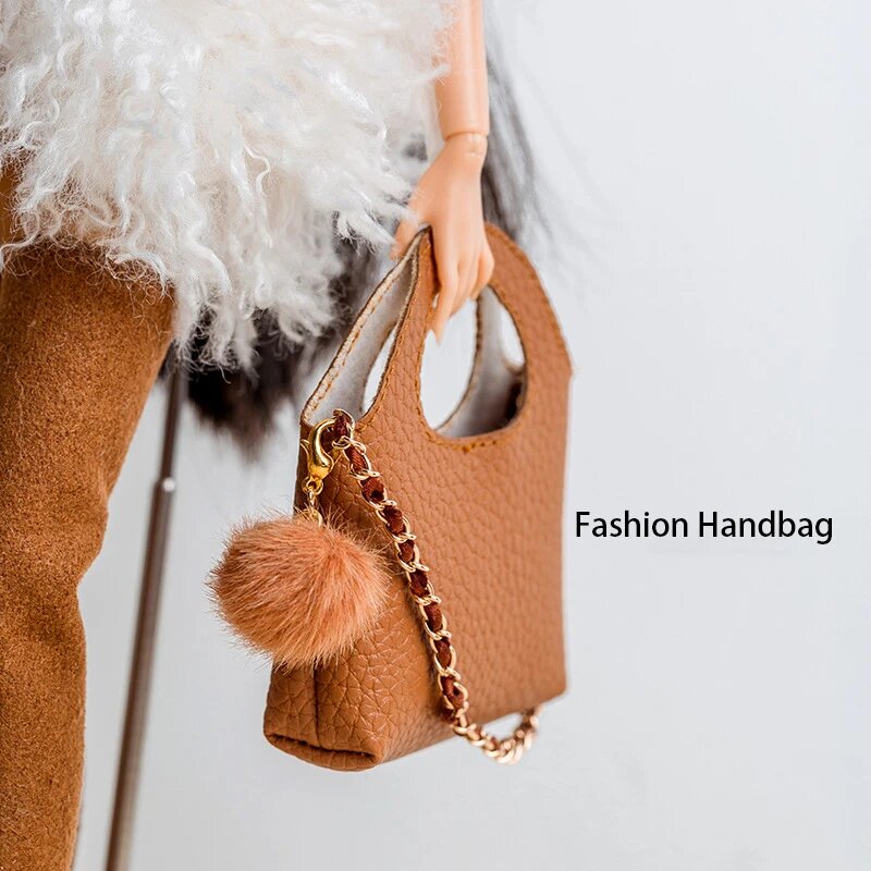 Кожаная куртка и юбка для куклы Xianxian FR 1/6 Коричневый, Fashion Handbag 2