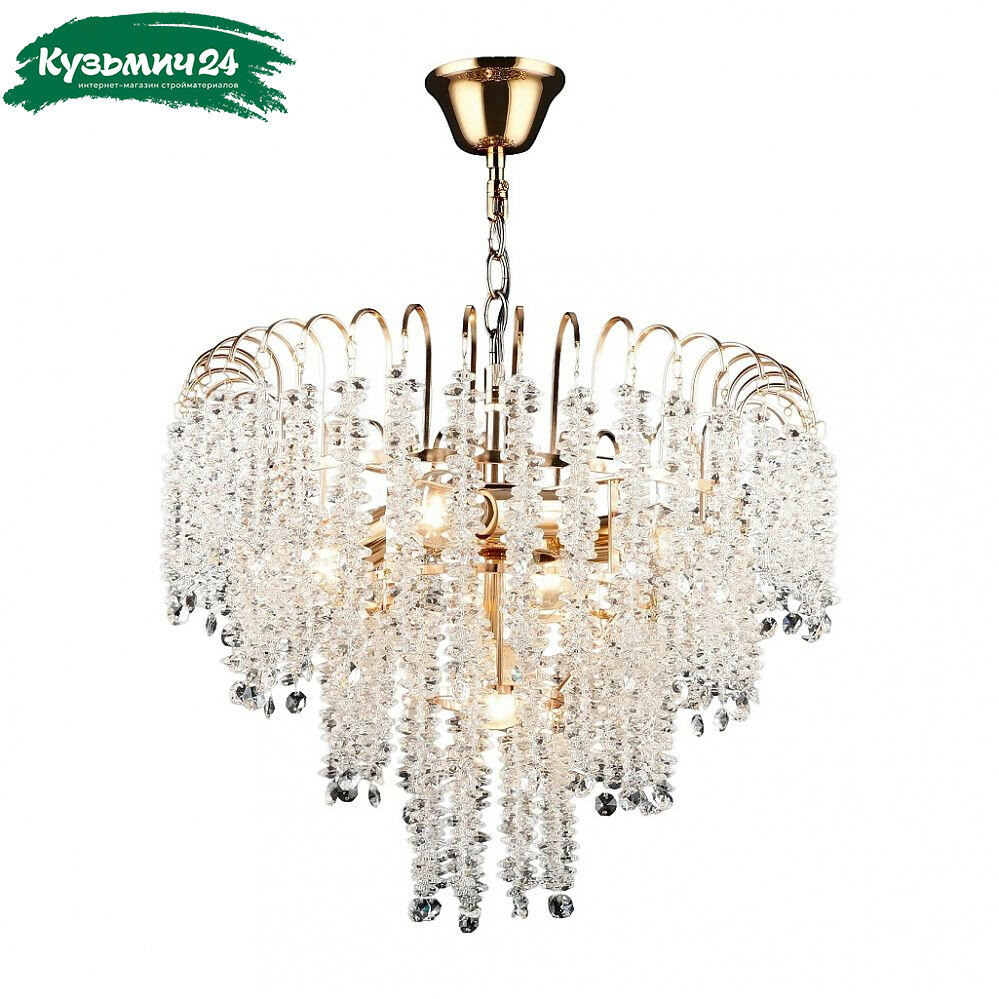 Люстра Reluce 98620-0.4-05 FGD, 5 ламп, E27, 300 Вт, хрусталь, до 15 кв. м