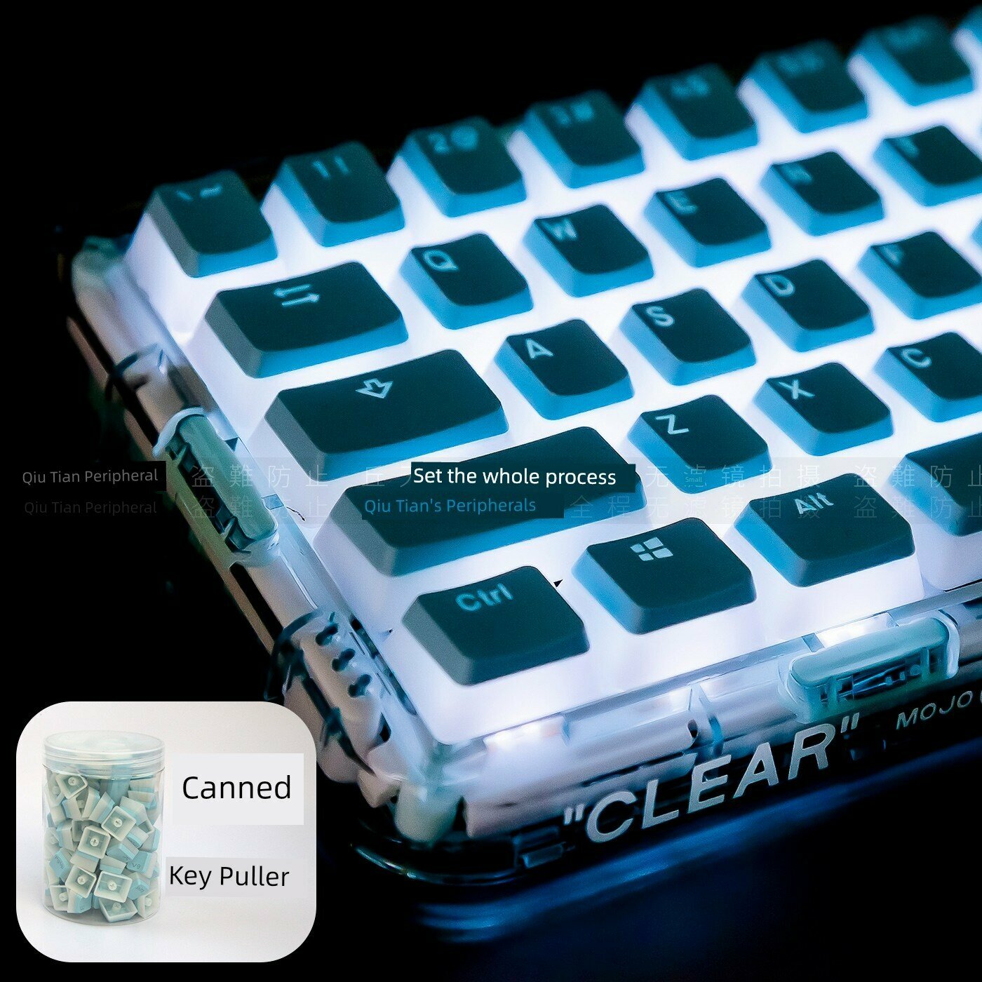 Закрытые двухслойные полупрозрачные кейкапы для клавиатуры, новые PBT двухцветные OEM без отверстий для кабелей,