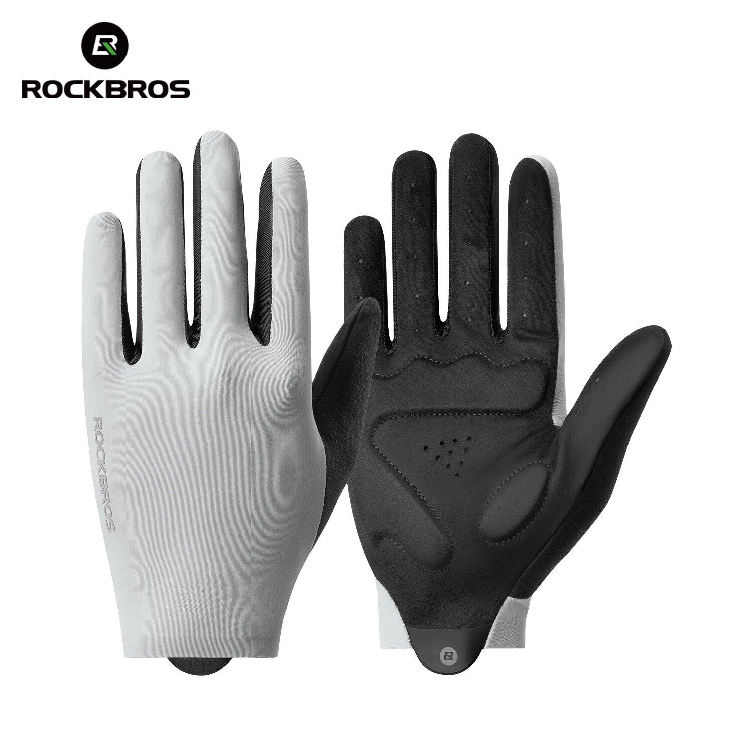 ROCKBROS Велосипедные перчатки полнопальцевые черные Черный, М, S408-1-GRY