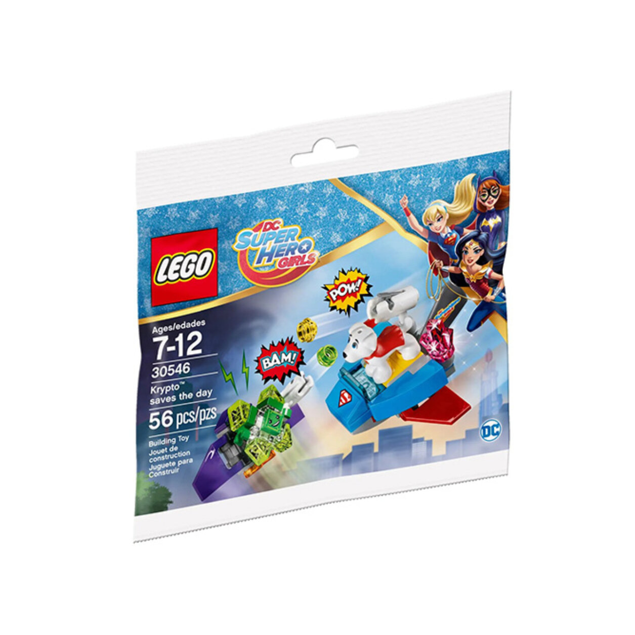 Конструктор унисекс LEGO Супергеройская коллекция DC Super Hero Girls Крипто спасает день, 56 деталей, 30546