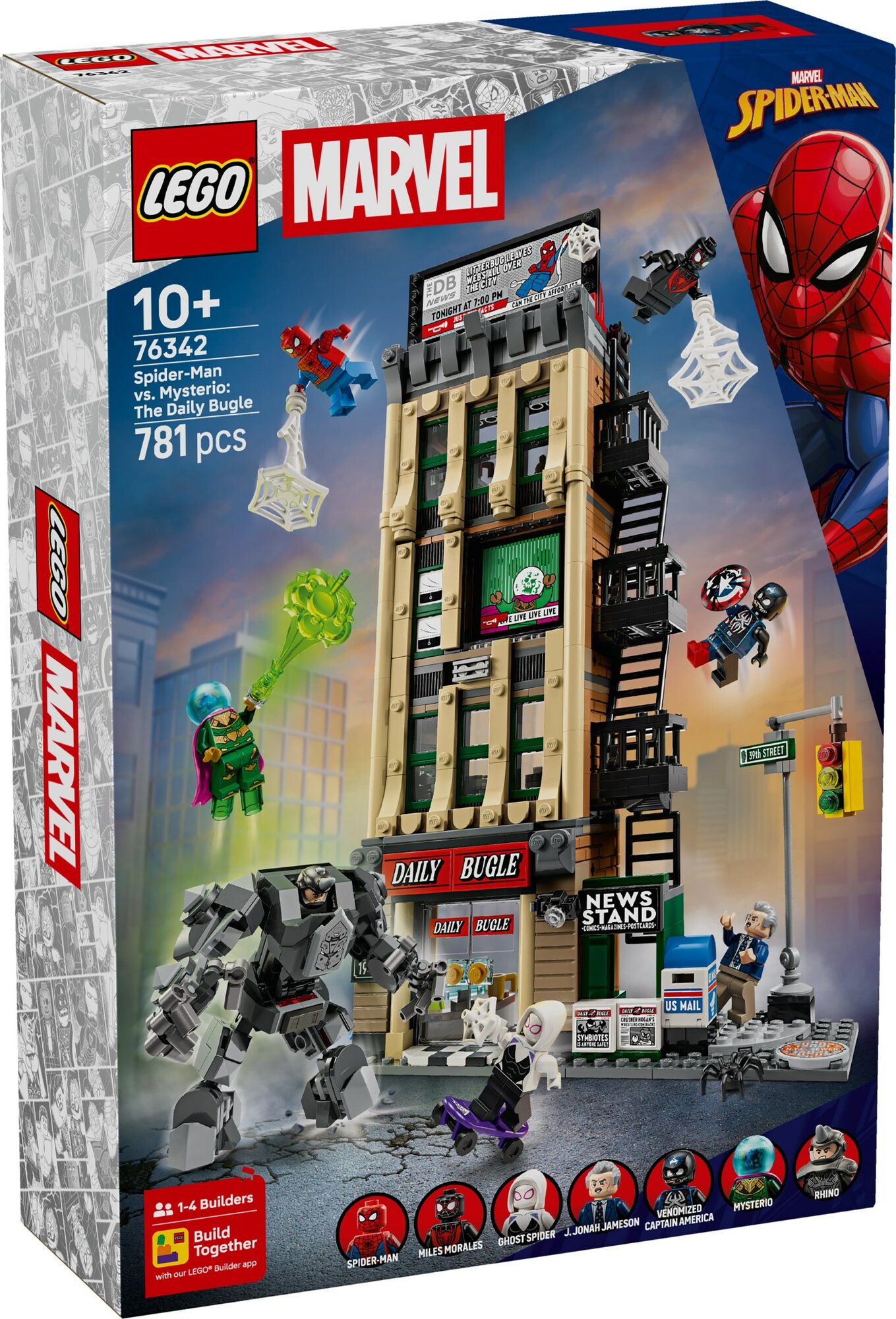 Конструктор LEGO Marvel Super Heroes 76342 Человек-паук против Мистерио: Дейли Бьюгл, 781 дет.