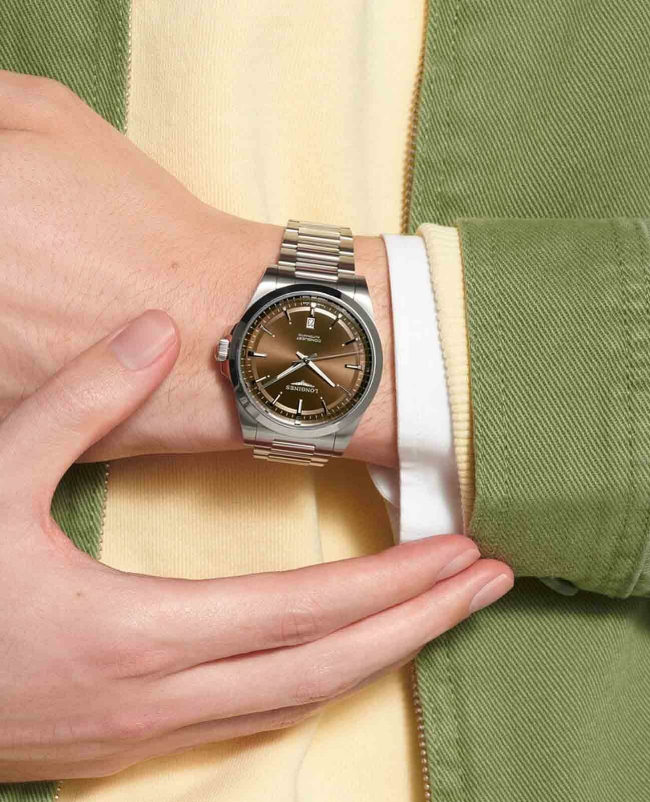 Наручные часы LONGINES, серебряный — фото 1