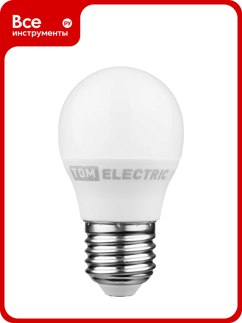 Светодиодная лампа TDM ELECTRIC FG45-6 Вт-230 В-4000 К–E27 "Лампа-ДИММЕР" SQ0340-0202