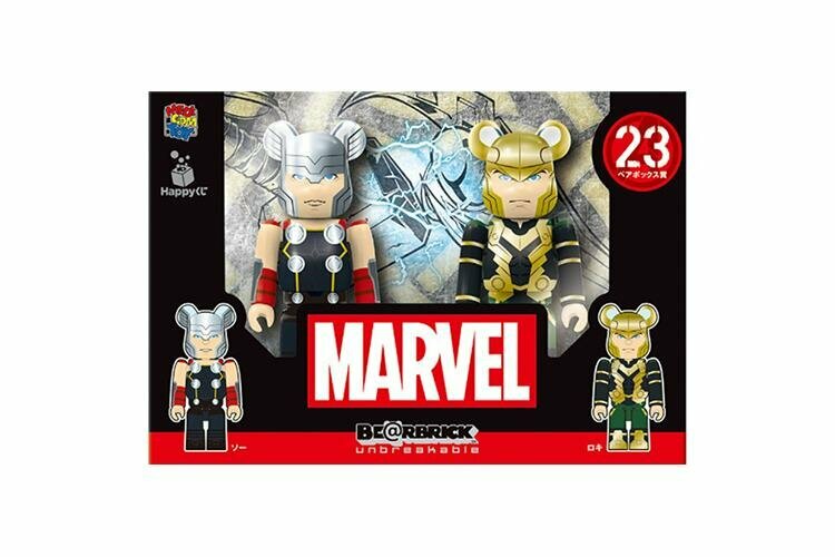 Фигурка унисекс Bearbrick x Spider-Man Happy Lottery 2021 Версия Красный, A Level (Thor + Loki)