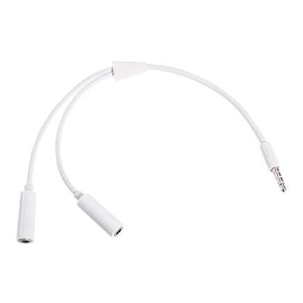 Аудиоразветвитель штекер 3,5мм на 2 по 3,5мм, 0,3м, белый REXANT 18-1100