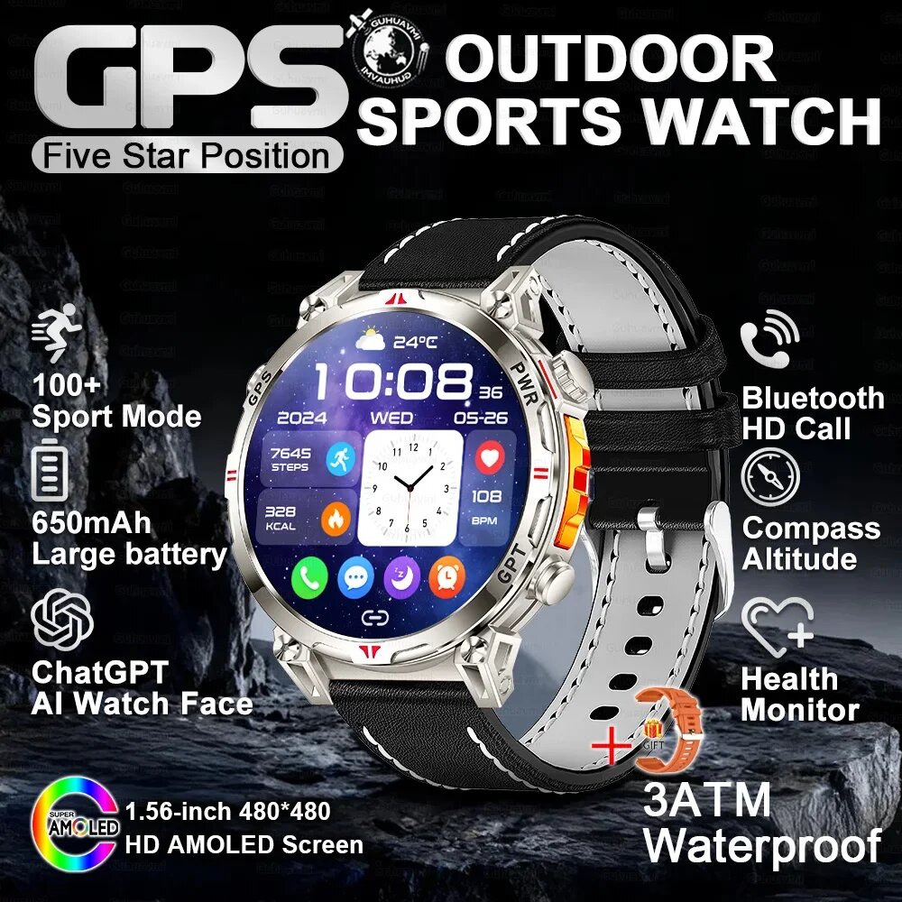 GPS Outdoor Smartwatch Мужские, Starlight Leather S