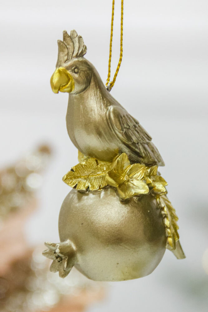 Ёлочное украшение какаду И гранатовое яблоко, полистоун, 9 см, Goodwill MC38024-2