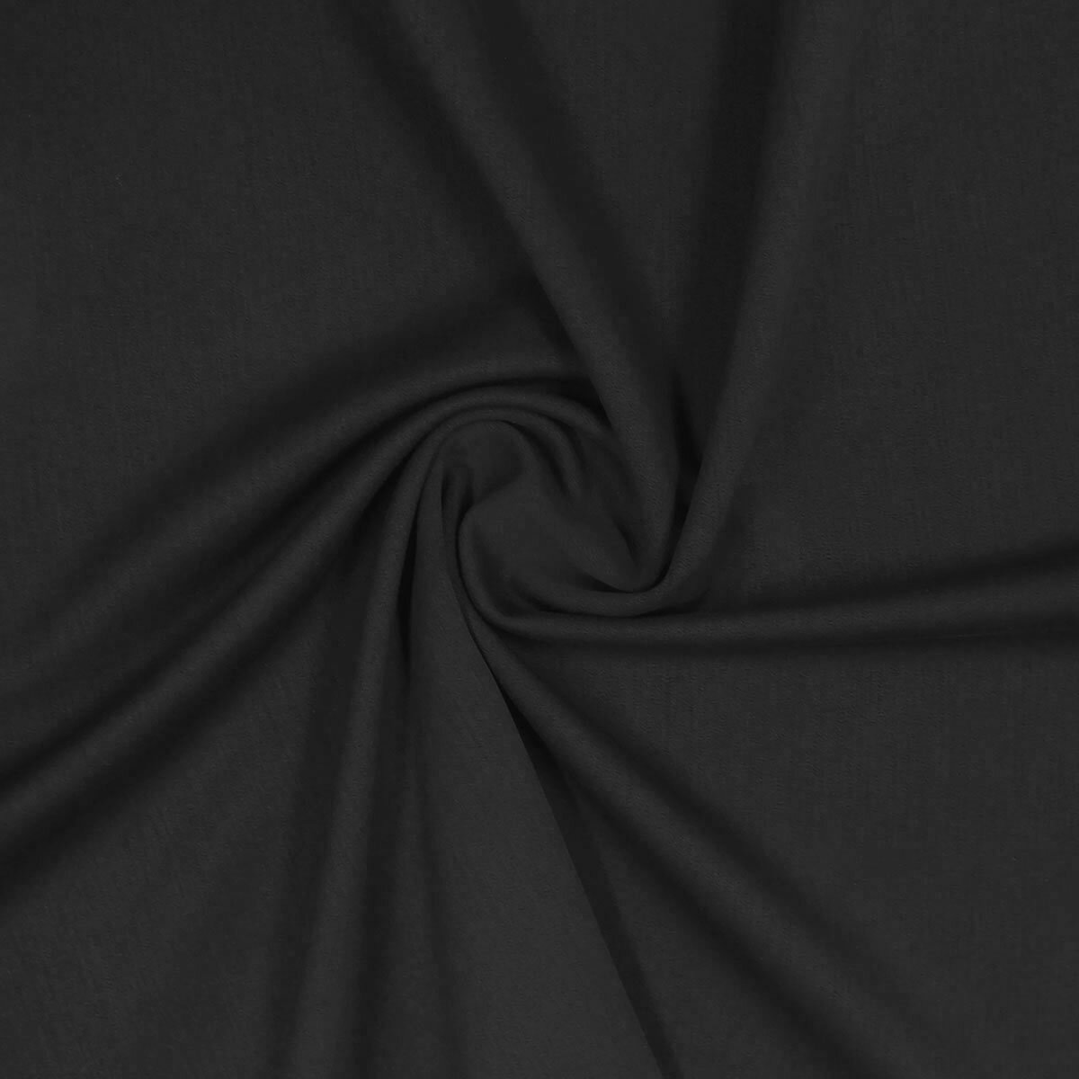 Костюмная ткань черная для шитья "Верона", поливискоза, отрез 1 метр