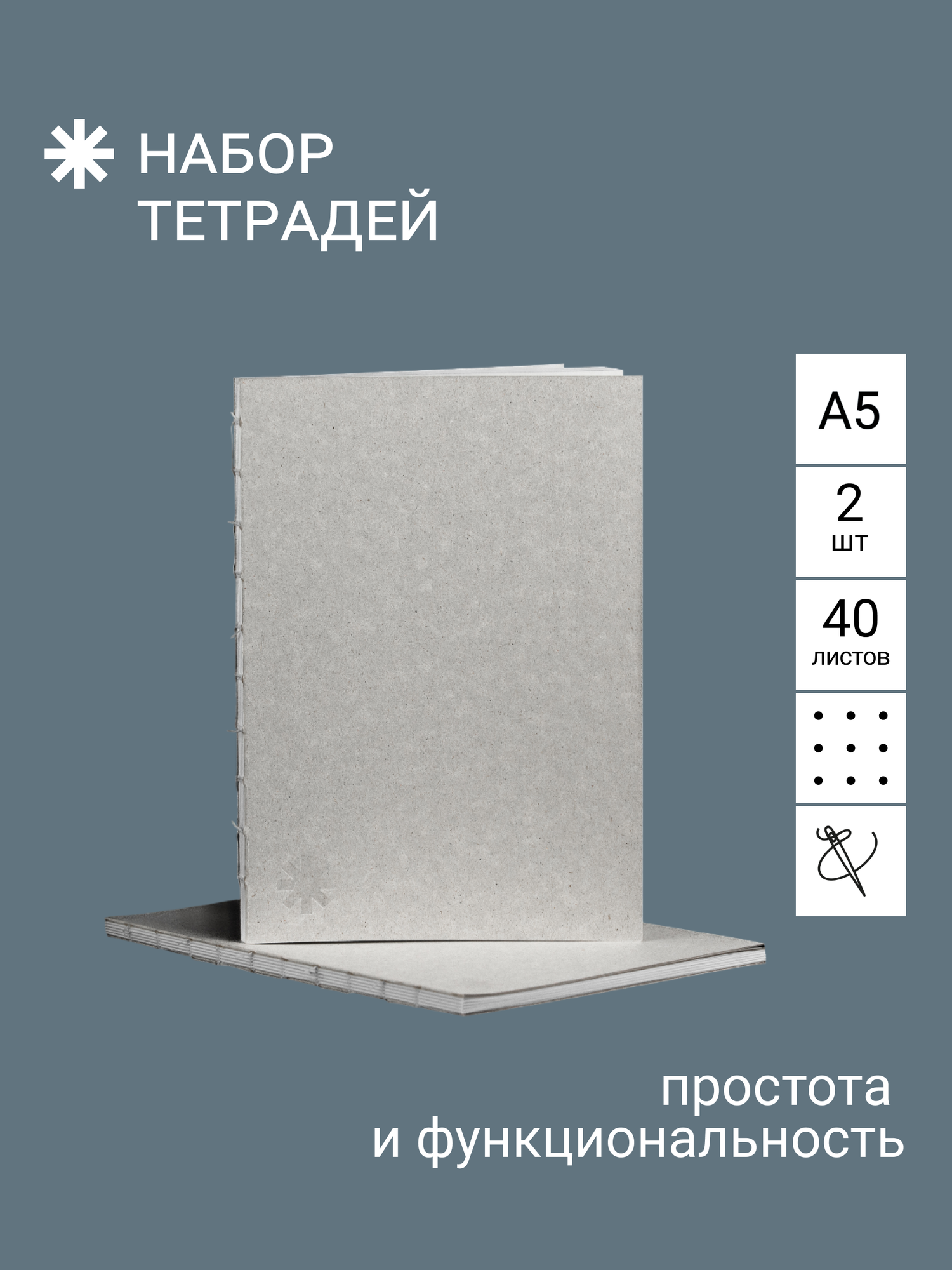 Набор тетрадей №2 / А5 в точку 40 листов 2 шт "Правда Севера"