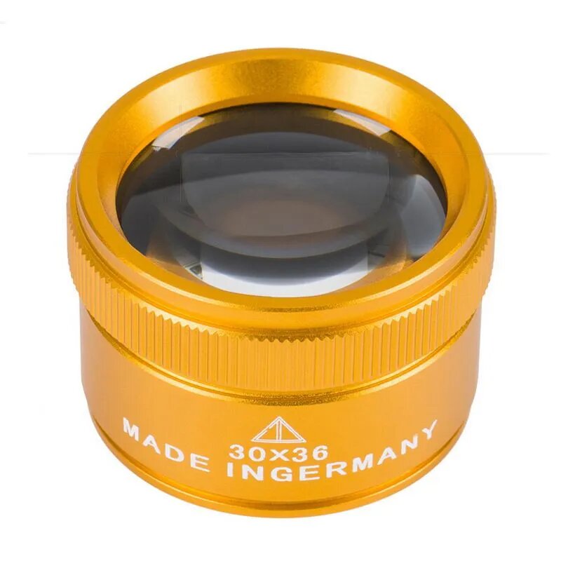 Лупа 30-кратная, диаметр: 36 мм, металлическая оправа, для нумизматики