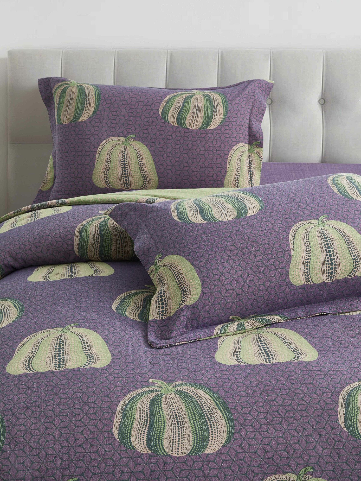Постельное белье евро Pumpkin Dreams комплект с одеялом 200х220, хлопок, фиолетовый, оливковый