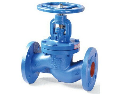 Вентиль запорный чугунный фланцевый FAF 2100, Ду150 Ру16, Kvs, м3/ч 380, чугун, 250С, L 480 мм, вода, пар