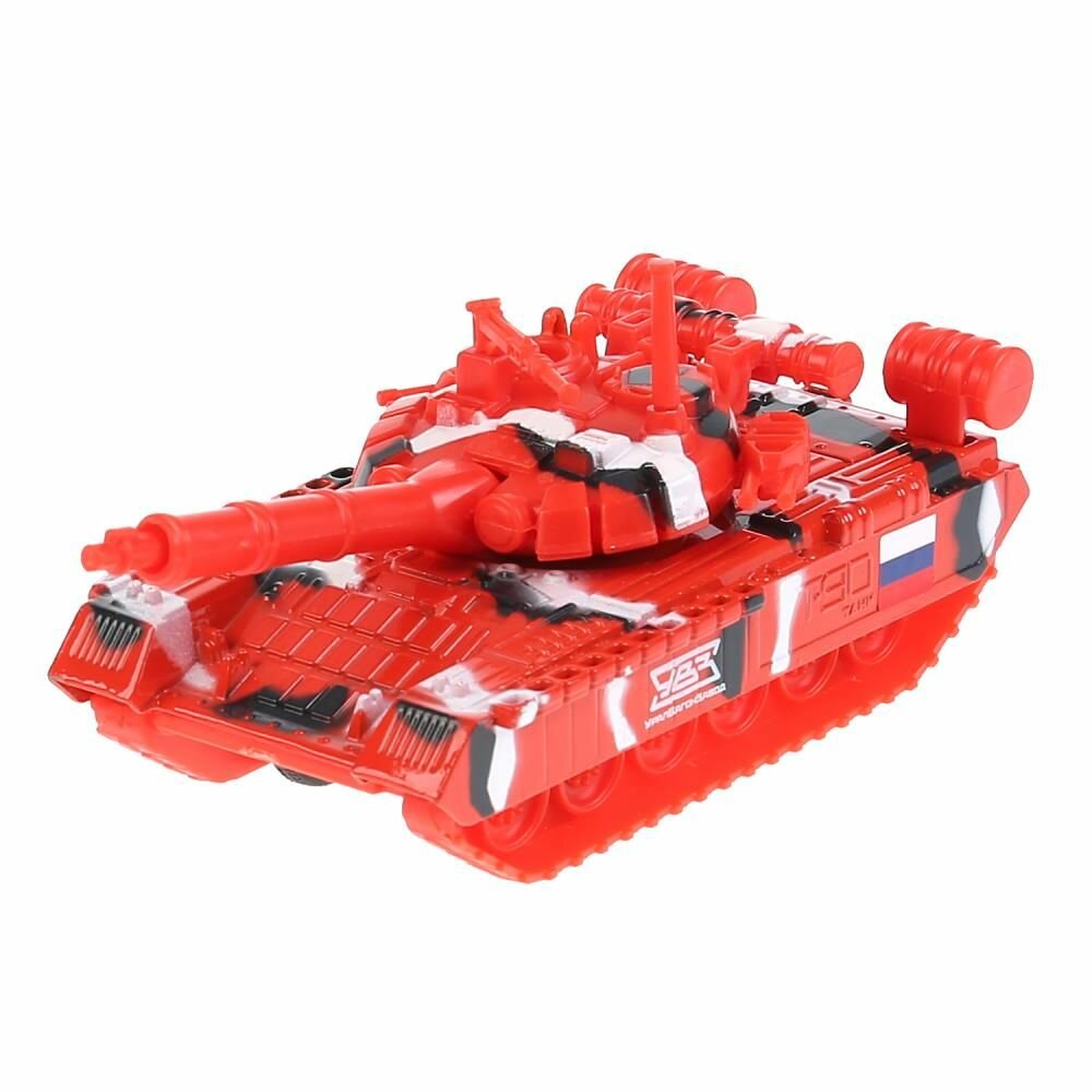 Инерционная металлическая модель Танк T-90 красный
