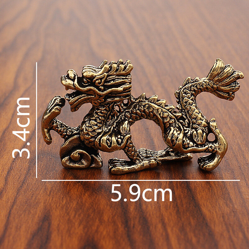 Набор латунных фигурок знаков зодиака - Полная коллекция из чистой меди: Крыса, Крупный рогатый бык, Тигр, Кролик, Дракон, Змея, Лошадь, Овца, Обезьяна, Петух, Собака, Свинья.