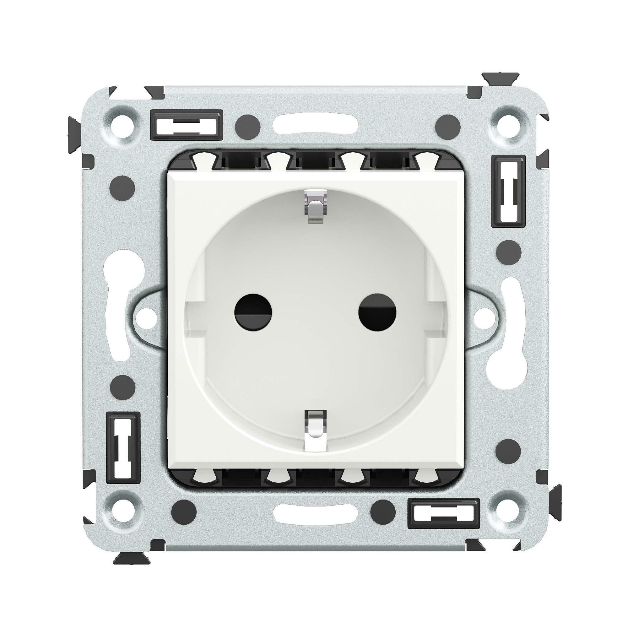 Avanti Розетка в стену, 2P+E, с защитными шторками, 'Белое облако' DKC 4400003