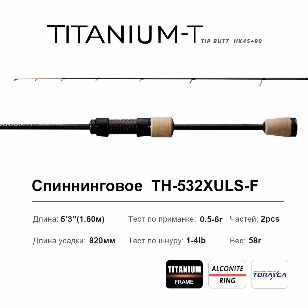 TH-532XULS-F Спиннинг purelure TITANIUM — T рабочая длина: 1.6см до 6гр — фото 1