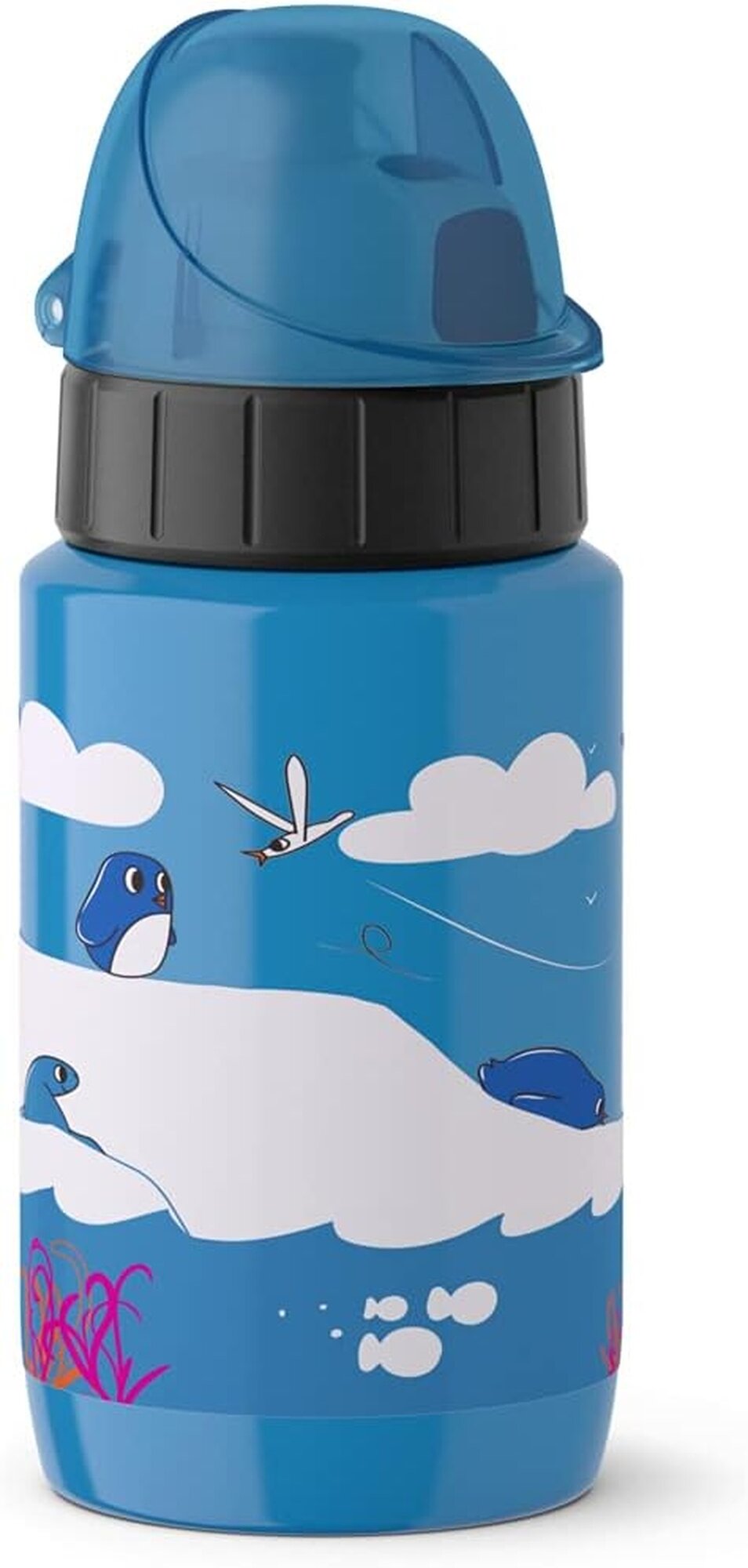 Бутылка для напитков Emsa Light Steel 518359 - 0,4 л из нержавеющей стали, цвет синий