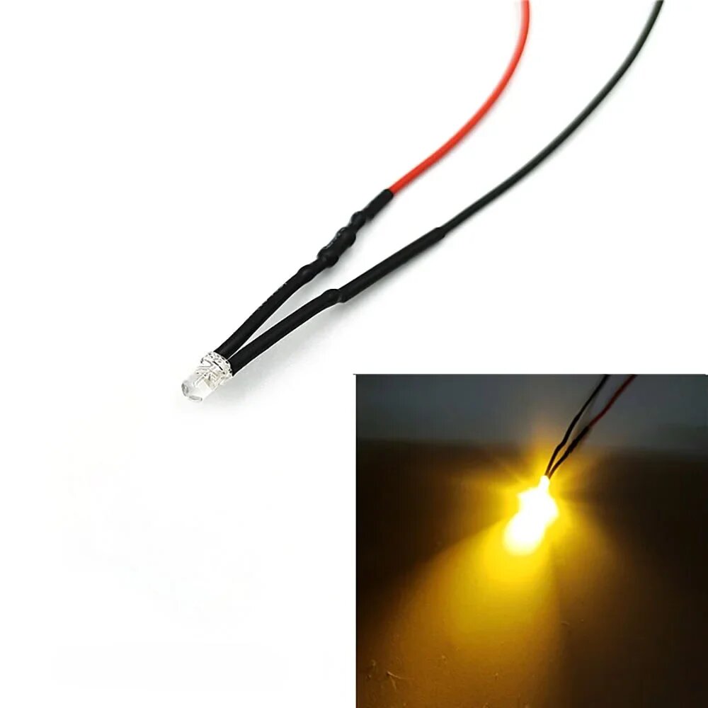 Светодиод 3мм Warm White, 22V24V28V
