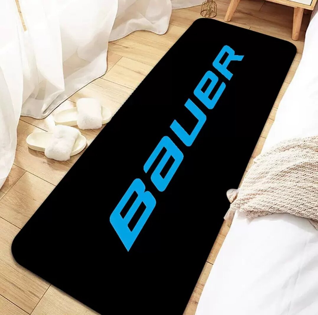 Коврик хоккейный бауер BAUER, 40x60 см, черно/голубой