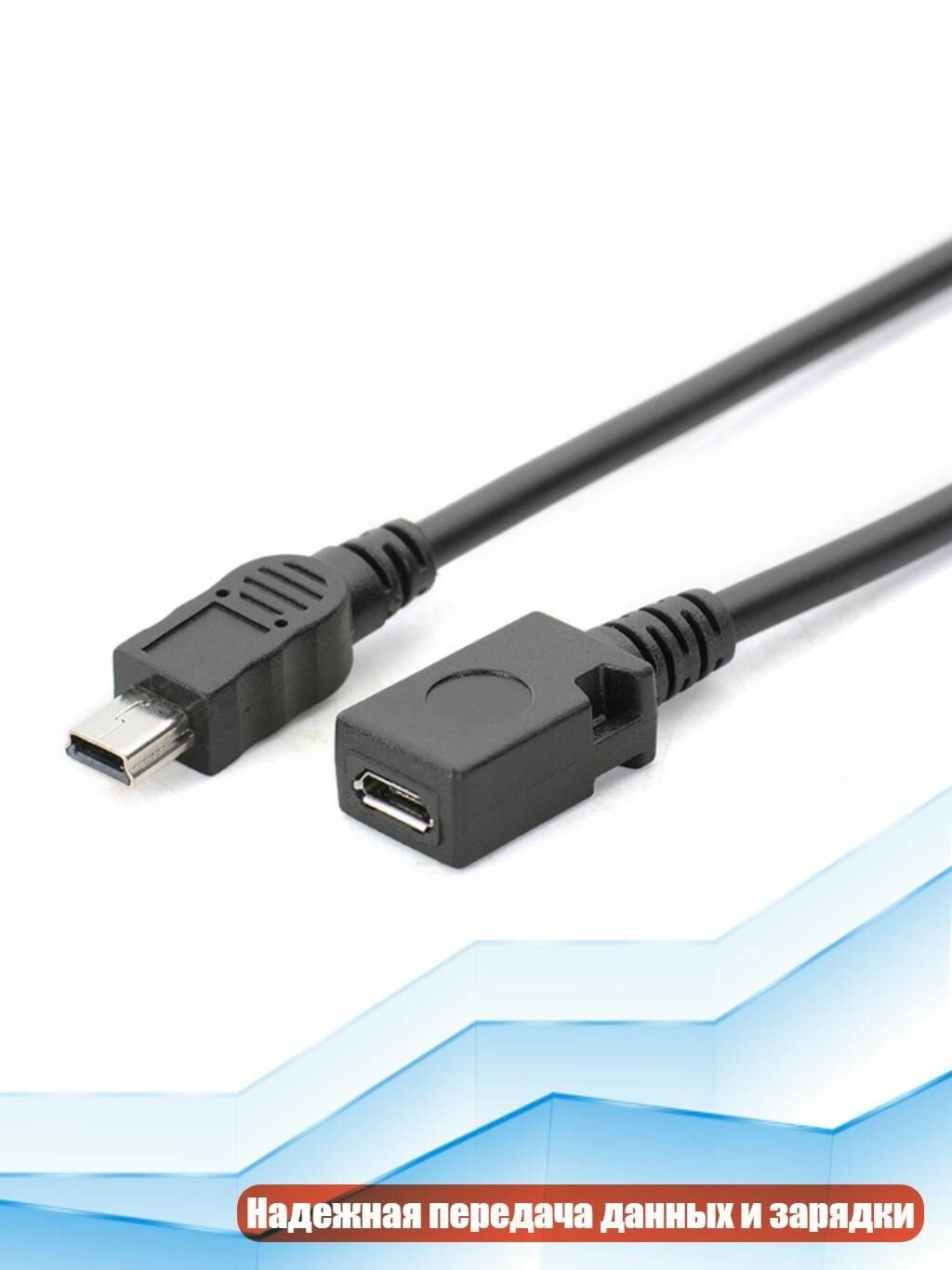 Адаптер Micro-USB папа Mini-USB мама