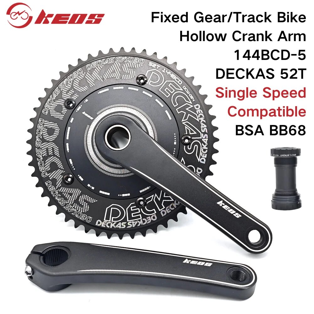 KEOS Шатуны Fixed Gear/Track Bike, 144BCD-5, 52T, BB68