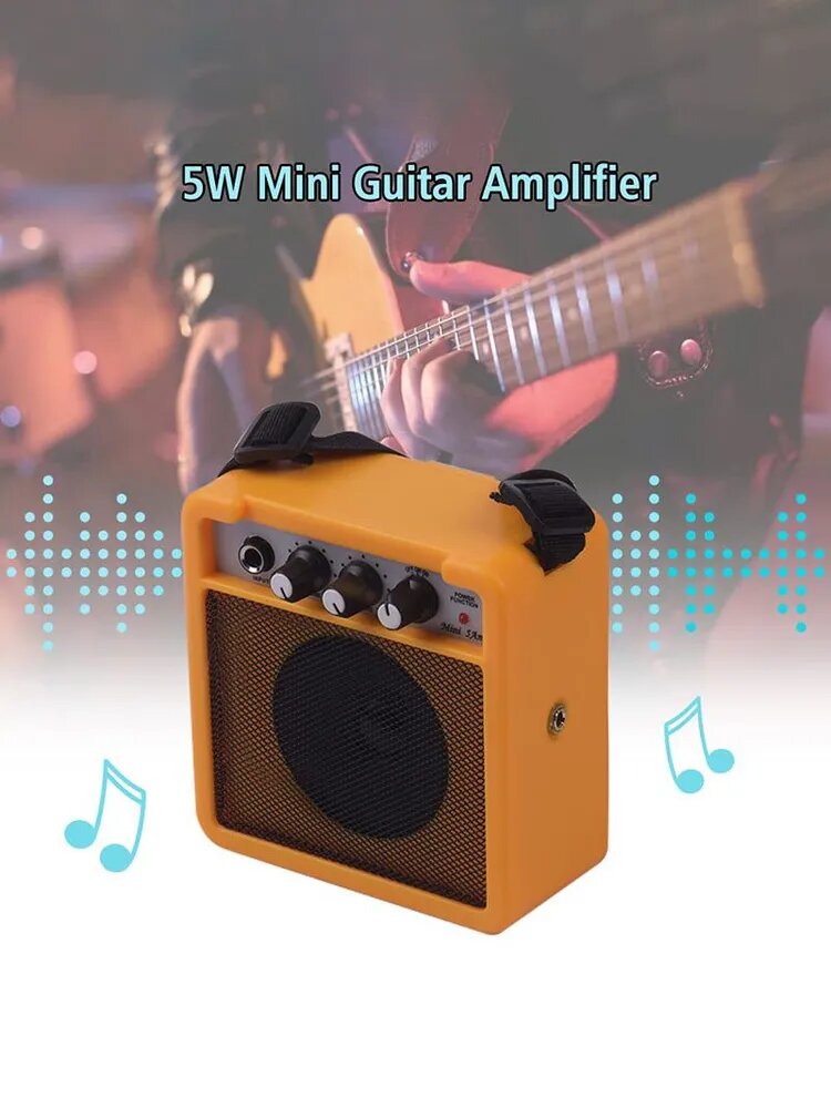 5W Mini Guitar Amplifier Orange Color Portable Electric Guitar Amplifier