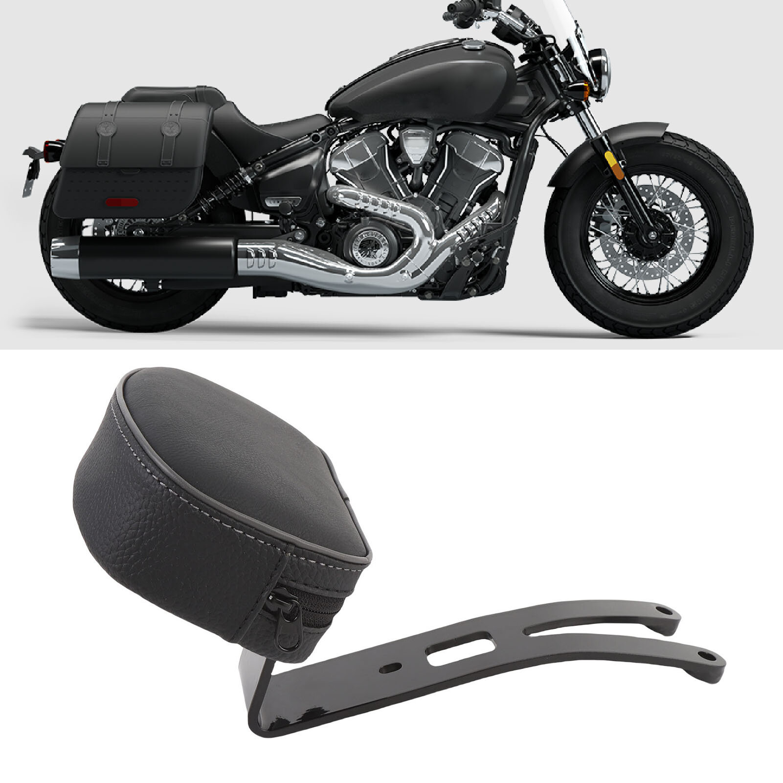 Замена спинки мотоцикла для Indian Scout Bobber 2025+, металлическая рама, пенопластовая подкладка, спинка водителя, стильная черная