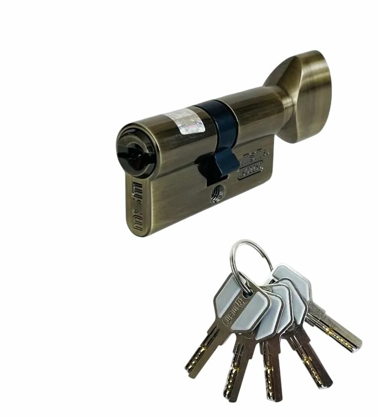 Цилиндровый механизм, латунь Перфорированный ключ-вертушка MSM CW 60 AB бронза