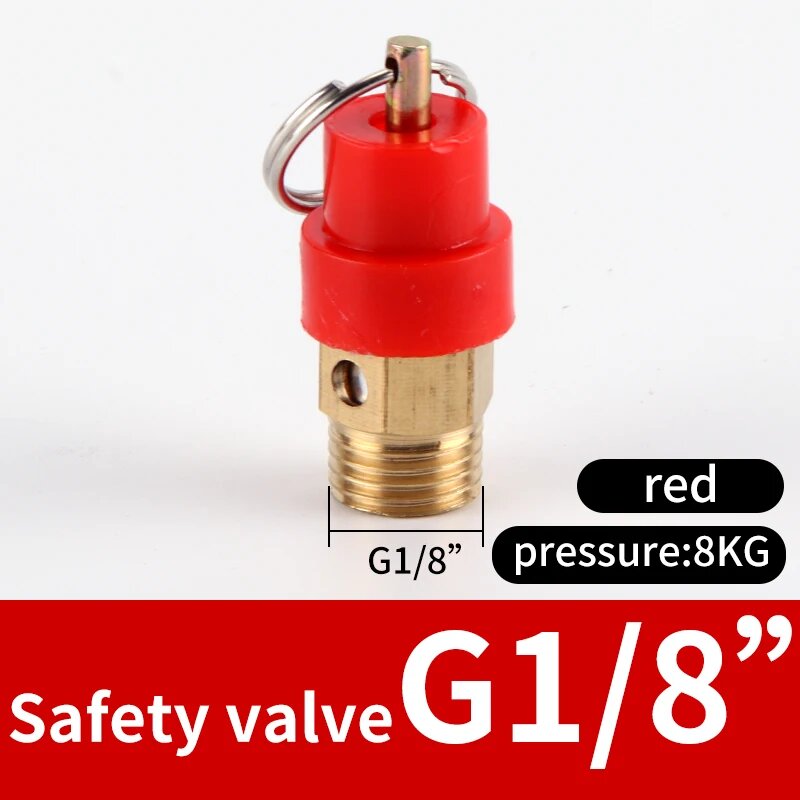 Предохранительный клапан для воздушного компрессора NGS, латунь, 120 PSI, BSP, 8 кг DN6 Red Hat 8KGF