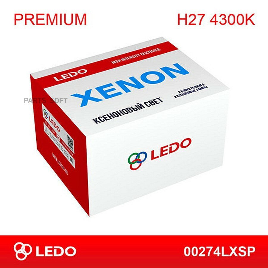 Комплект ксенона H27 4300K LEDO Premium AC 12V от официального дистрибьютора, LEDO, артикул 00274LXSP