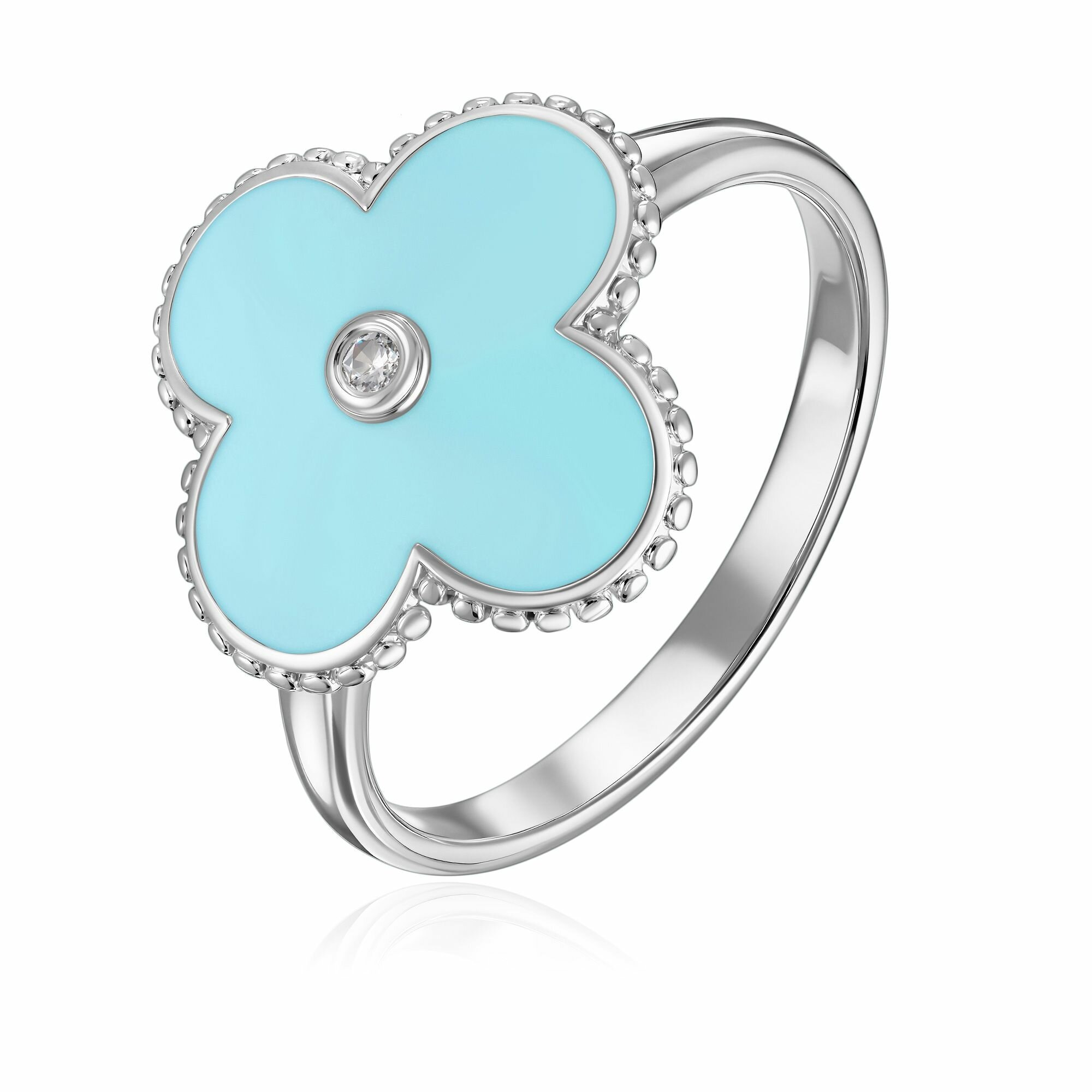 Кольцо, серебро, 925 проба, бриллиант